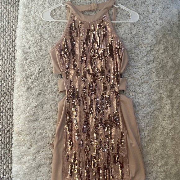 bebe | Dresses | Bebe Short Blush Sequin Dress | Poshmark